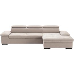 Sit & More sit&more Ecksofa &raquo;Alcudia L-Form&laquo; wahlweise mit Schlaffunktion grau 100% Polyester B/H/T: 286cm x 73cm x 174cm, Luxus-Microfaser Euphoria, Recamiere 