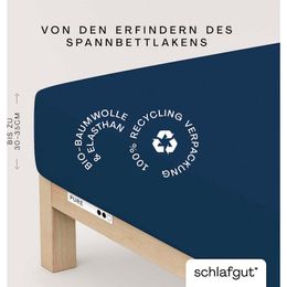 Schlafgut Spannbettlaken &raquo;PURE Bio-Baumwolle mit Elasthan, 170 g/m&sup2;, Bettlaken, Spannbetttuch&laquo; PREMIUM Laken f&uuml;r Matratzen bis 30cm H&ouml;he, dehnbar blickdicht, 