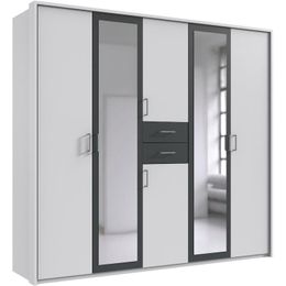 wimex Kleiderschrank &raquo;Diver Dreht&uuml;renschrank mit Spiegel, in der Breite: 225cm&laquo; Bestseller Schlafzimmerschrank wahlweise 3 Innenausstattungen wei&szlig; B/H/T: 