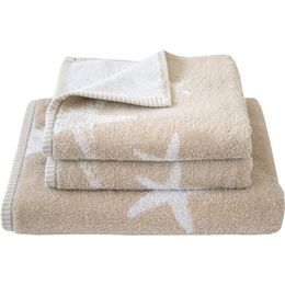 Dyckhoff Handtuch Set &raquo;Maritim, Starfish&laquo; Set 3 Stk. Frottier 2 Handt&uuml;cher (50x100cm), 1 Duschtuch (70x140cm) beige Frottier, Obermaterial: 100% Baumwolle 3 
