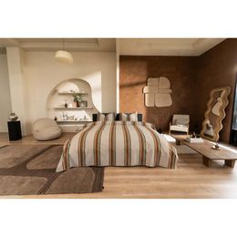 Kayori Bettw&auml;sche &raquo;Agui&laquo; 2 Stk. 100% Tencel braun Lyocell, Obermaterial: 100% Baumwolle B/L: 135cm x 200cm, 1 Stk., 1 Stk., Lyocell, B/L: 80cm x 80cm,