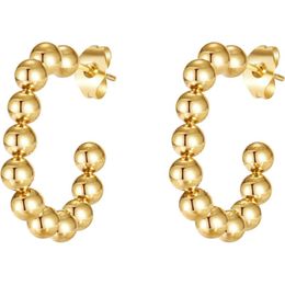 Firetti Damen Paar Creolen &raquo;Schmuck Geschenk Edelstahl Ohrschmuck Ohrringe Bubble&laquo; gold Edelstahl