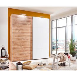 wimex Schwebet&uuml;renschrank &raquo;Easy&laquo; mit Teilglas braun B/H/T: 180cm x 210cm x 65cm, T&uuml;ren: 2 Stk.