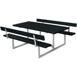 Plus Garten-Essgruppe &raquo;&raquo;Basic&laquo; Kombim&ouml;bel mit 2 R&uuml;ckenlehnen&laquo; 1 Stk. tlg. 177x184x75/45 cm schwarz B/H/T: 184cm x 75cm x 177cm