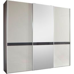 Wiemann Schwebet&uuml;renschrank &raquo;Rialto&laquo; hochwertige Glas- und Spiegelfront mit Querriegel grau B/H/T: 278,9cm x 217cm x 67cm, T&uuml;ren: 3 Stk.