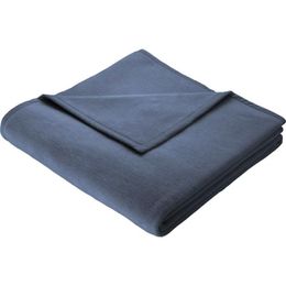 Biederlack Wohndecke &raquo;Cotton Home&laquo; im Uni Design, Kuscheldecke blau Baumwolle, Kunstfaser B/L: 150cm x 200cm