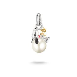 Thomas Sabo Damen Thomas Sabo Charm-Einh&auml;nger &raquo;Thomas Sabo x Peanuts Snoopy/Woodstock Santa Edition - Connect&laquo; mit Perle (imitiert) silber 