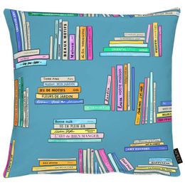 Apelt Dekokissen &raquo;Carta&laquo; gezeichnete Buchmotive Polyester B/L: 46cm x 46cm, 1 Stk.