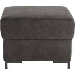 DOMO collection Hocker &raquo;Ledas B/T 62/62cm&laquo; in vielen Farben erh&auml;ltlich grau B/H/T: 62cm x 42cm x 62cm, Luxus-Microfaser