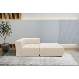 Home Affaire Sofa-Eckelement &raquo;Utvik bestehend aus Eckelement und Hocker&laquo; als Modul oder separat verwendbar beige 100% Polyester Chenille-Struktur