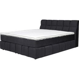 Home Affaire Boxspringbett &raquo;Paxton&laquo; Neue Toppervarianten! blau Polyester Flachgewebe LEINENOPTIK Polyester Topper Basic, Liegefl&auml;che B/L: 180cm x 
