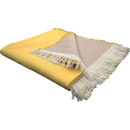 Adam Wohndecke &raquo;Scandi Pinot&laquo; im schlichten Design, Kuscheldecke gelb Baumwolle B/L: 145cm x 190cm