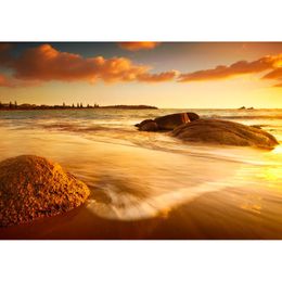 papermoon Fototapete &raquo;Sun Tintes Beach&laquo; glatt bunt Vlies B/L: 3,5m x 2,6m, Bahnen: 7 Stk.