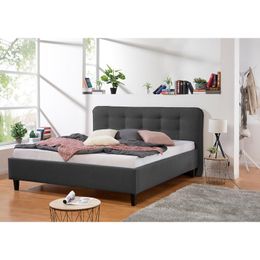 Maintal Polsterbett &raquo;Livermore&laquo; auch "mit Lattenrost" erh&auml;ltlich grau Liegefl&auml;che L&auml;nge B: 200cm x 180cm, Struktur (100% Polyester) ohne Lattenrost/ohne 