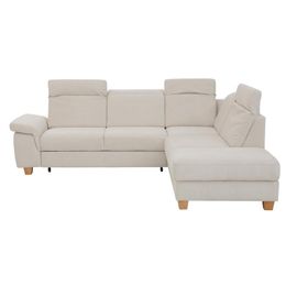 Home Affaire Ecksofa &raquo;Dalia L-Form&laquo; mit Federkernpolsterung, wahlweise mit Schlaffunktion, Bettkasten beige Luxus-Microfaser Florence (100% Polyester)