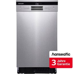 Hanseatic Unterbaugeschirrsp&uuml;ler &raquo;HGU4582D10J7736EI&laquo; 10 Ma&szlig;gedecke inkl. 3 Jahre Herstellergarantie silber Automatische T&uuml;r&ouml;ffnung erleichtert das Entnehmen des