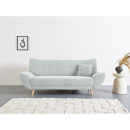 Home Affaire 3-Sitzer &raquo;Basta komfortable Wellenunterfederung, Breite 205cm, bodenfrei&laquo; silber (100% Polyester) Struktur fein (100% Polyester) Chenille