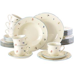 Seltmann Weiden Kombiservice &raquo;Geschirr-Set, Service Marie-Luise Streublume&laquo; Teller, Tasse, Untertasse, Made in Germany, 30 Teile, f&uuml;r 6 Personen Porzellan 30 Stk.