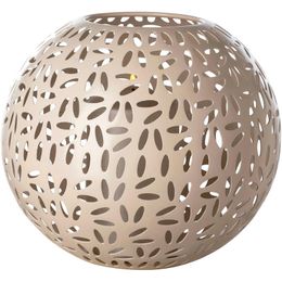 Fink Windlicht &raquo;DARIA&laquo; Kerzenhalter aus Eisen, pulverbeschichtet, mit Cut-Outs beige Eisen B/H/T: 20cm