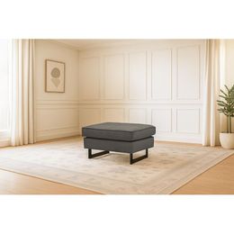 OTTO home Polsterhocker &raquo;Pinto&laquo; mit Keder, Metallf&uuml;&szlig;en und auch in Cord Bezug erh&auml;ltlich grau Luxus-Microfaser in Lederoptik (100% Polyester);Cord (92