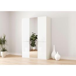 Musterring Kleiderschrank &raquo;Imola W&laquo; inkl. Einlegeb&ouml;den und Kleiderstangen, mit Glas- und Spiegelt&uuml;ren wei&szlig; Floatglas, Holzwerkstoff B/H/T: 148,4cm x 236cm x 58cm