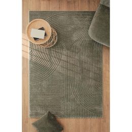 Wecon Home Teppich &raquo;Bolen&laquo; rechteckig 14 mm H&ouml;he Gewebter Teppich, Kurzflor, 3D Design, pflegeleicht, Wohnzimmer gr&uuml;n Polypropylen B : 80cm 1 Stk., 