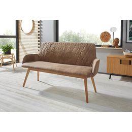 OTTO home Sitzbank &raquo;Brest&laquo; Schuhbank, Garderobenbank, Bank Breite 160 cm braun Polyester B/H/T: 160cm x 88cm x 60cm, Microfaser, Microfaser