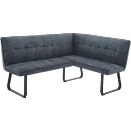 ByLiving Eckbank &raquo;Talea K&uuml;chenbank&laquo; 1 Stk. tlg. Komortable Nosaqfederung und gem&uuml;tlicher Stoffbezug mit Farbauswahl grau Metall, Polyester B/H/T: 