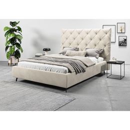 Home Affaire Polsterbett &raquo;Maxime, in 4 Breiten bis 200cm, auch in Leder&laquo; Kopfteilh&ouml;he 143 cm, belastbar bis 280 kg, auch in &Uuml;berl&auml;nge 220cm beige 94% 