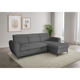 Trends by HG Ecksofa &raquo;Bella L-Form, B: 248 cm&laquo; mit Schlaffunktion & Bettkasten 100% Polyester B/H/T: 248cm x 87cm x 153cm, Feinstruktur, Recamiere 