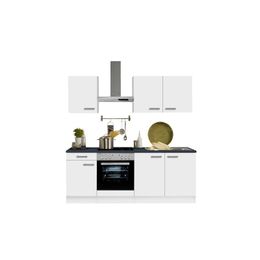 Optifit K&uuml;chenzeile &raquo;Odense&laquo; Breite 210 cm, mit 28 mm starker Arbeitsplatte, mit Besteckeinsatz wei&szlig; B/H/T: 210cm x 60cm