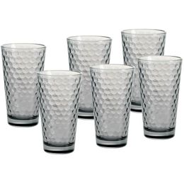 Ritzenhoff & Breker Longdrinkglas &raquo;Favo, 6-teilig&laquo; 6er Set, je 350 ml grau Glas &Oslash; 8,4cm x 14,2cm, 350ml, 6