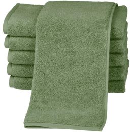 Ross Gaestehandtuecher &raquo;Sensual 9000&laquo; mit Aloe-Vera-&Ouml;l veredelt gr&uuml;n Frottier, Obermaterial: 100% Baumwolle B/L: 30cmx50cm, 6 Stk., Frottier