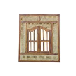 Sit Wandspiegel mit 2 Fl&uuml;gelt&uuml;ren beige Geflecht Rattan, Massivholz B/H/T: 80cm x 90cm x 4cm,mit 2 Fl&uuml;gelt&uuml;ren, Rattan