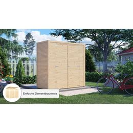Konifera Gartenhaus &raquo;Beno 1 Fineline Flachdach&laquo; beige Massivholz ohne Fu&szlig;boden