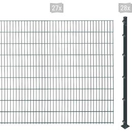 Arvotec Doppelstabmattenzaun &raquo;ESSENTIAL 183 zum Aufschrauben&laquo; Zaunh&ouml;he 183 cm, Zaunl&auml;nge 2 - 60 m grau Kunststoff, Stahl H/L: 183cm x 54m, Pfosten: 28 Stk.