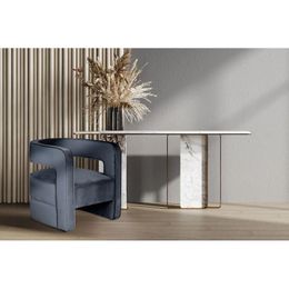 Kayoom Sessel &raquo;Venice 125, moderner Cocktail-Sessel&laquo; 1 Stk. tlg. Lounge-Sessel, Eye-Catcher im Raum, ausgefallene Konstruktion grau 100% Polyester (Samt), 