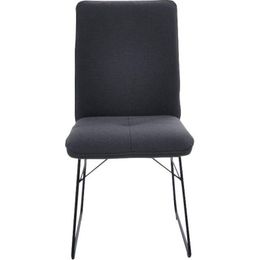 K+w Komfort & Wohnen K+W Komfort & Wohnen Kufenstuhl () 1 Stk.Drahtgestell in Metall schwarz, Griff am R&uuml;cken, Steppung im Sitz grau B/H/T: 46cm x 91cm x 62cm, 1 Stk., 