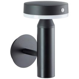 Brilliant LED Au&szlig;en-Wandleuchte &raquo;Magua&laquo; 1 Stk. Neutralwei&szlig; LED Au&szlig;enwandlampe mit Solar, 20 cm, 350 lm, 4000 K, Metall, schwarz schwarz 1, H: 20cm, 1 Stk.
