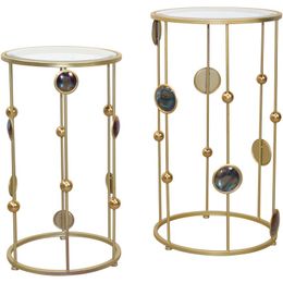 HOFMANN LIVING AND MORE Beistelltisch gold B/H/T: 33cm x 60cm x 33cm