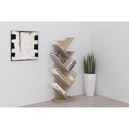 FMD Wandregal &raquo;B&uuml;chen 1&laquo; Regal, Buchst&auml;nder, Aufbewahrungsm&ouml;glichkeit, 125 cm hoch braun Holzwerkstoff B/H/T: 41,6cm x 125,3cm x 26cm, 7 Stk. offene 