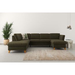 Home Affaire Wohnlandschaft &raquo;Trelleborg U-Form&laquo; Federkern-Polsterung, wahlweise mit Schlaffunktion und Stauraum gr&uuml;n 100% Polyester B/H/T: 307cm x 