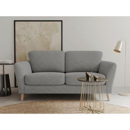 OTTO home 2-Sitzer &raquo;MARSEILLE Kompaktsofa 170 cm, Cord, Flachgewebe, Struktur, Webstoff&laquo; Massivholzbeine Eiche, Landhausstil, Wellenunterfederung grau