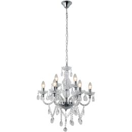 Salesfever Kronleuchter &raquo;Matteo&laquo; E14 9 Flammen aus Acryl-Glas transparent 9, &Oslash; 53cm H: 120cm