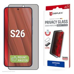 Displex Displayschutzglas &raquo;Privacy Glass Screen Protector mit MountMaster&laquo; f&uuml;r Samsung Galaxy S26 Displayschutzfolie, Schutzfolie, Bildschirmschutz, kratz- & 