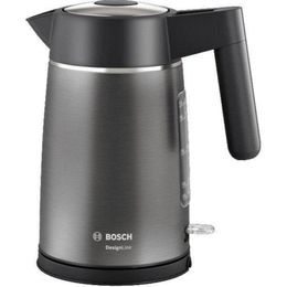 Bosch Wasserkocher &raquo;DesignLine TWK5P475, Ausgie&szlig;en ohne Spritzer, Tassenanzeige&laquo; 1,7 l 2400 W gro&szlig;e Wasserstandsanzeige, &Uuml;berhitzungsschutz, grau grau