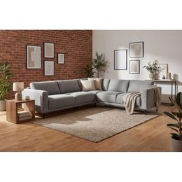 OTTO home Ecksofa &raquo;Sveeva, L-Form, B.288 cm, schwarze Metallf&uuml;&szlig;e&laquo; langlebiger Webstoff, mit Wellenunterfederung, viele Farben grau 100% PES B/H/T: 