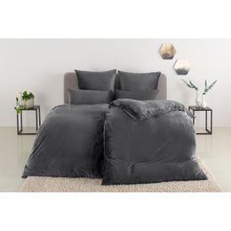 OTTO home Bettw&auml;sche &raquo;Desner3&laquo; 2 Bettw&auml;sche mit Rei&szlig;verschluss, Cashmere-Touch, kuschelig & weich grau Microfaser, Obermaterial: 100% Polyester B/L: 