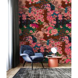 Livingwalls living walls Vliestapete &raquo;Japanische Bl&uuml;ten-Tapete Exotische Mustertapete&laquo; matt glatt bunt Vlies B/L: 2,7m x 4m, Rollen: 1