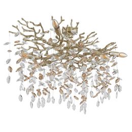 Globo LIGHTING Deckenleuchte &raquo;QUEENA&laquo; E14 1 Stk. Deckenleuchte gold Kristall, E14, elegant, flexibler Look gold 7, H: 50cm, 1 Stk.
